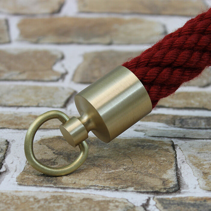 Rope End Cap with Ring - Matt Brass for 20mm Handrail Rope / Barrier Rope