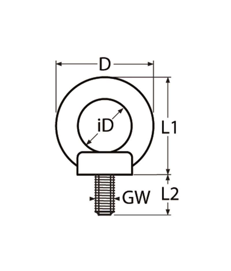 EyeBolt M10, cast, Similar to DIN 580, Stainless Steel A4 - 1.4401